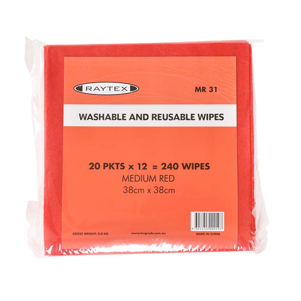Medium Duty Red Wipes 38cm x 38cm – Trugrade