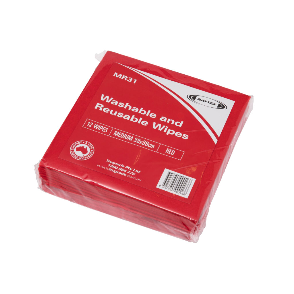 Medium Duty Red Wipes 38cm x 38cm – Trugrade