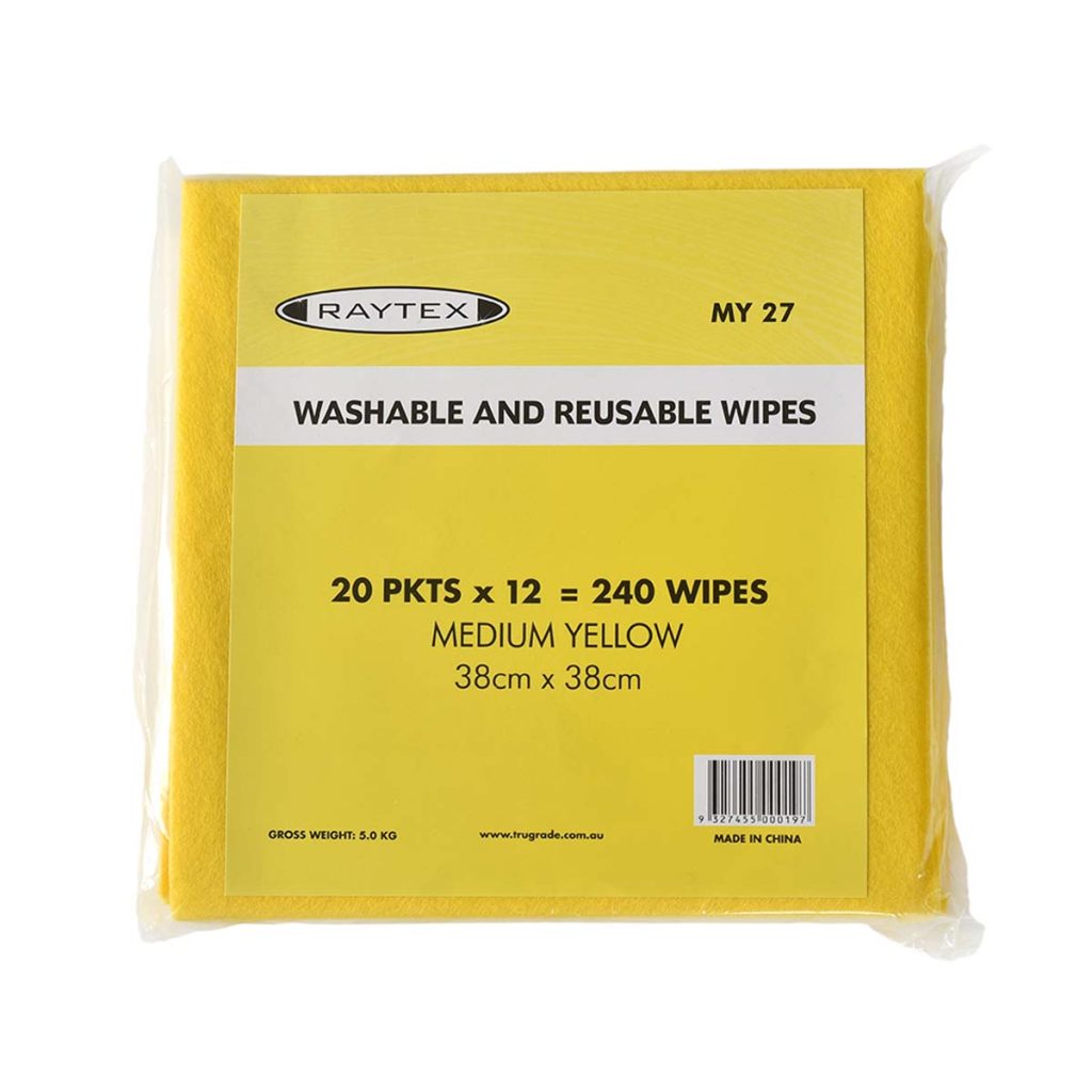 Medium Duty Yellow Wipes 38cm x 38cm – Trugrade