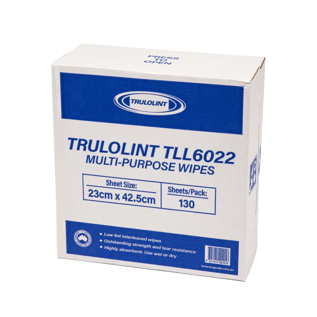 Low Lint White Pop Up Box Wipes 23cm x 42.5cm – Trugrade