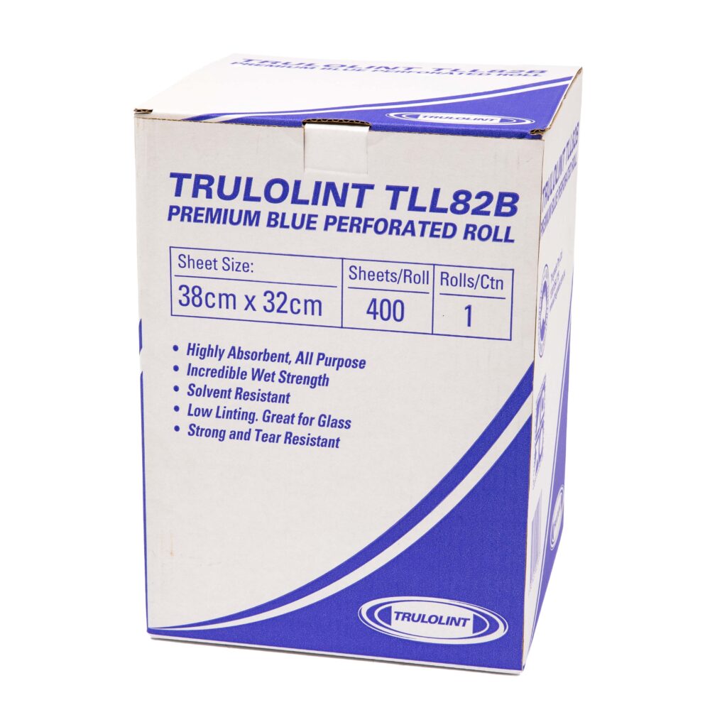 Low Lint Perforated Blue Roll 32cm x 38cm – Trugrade