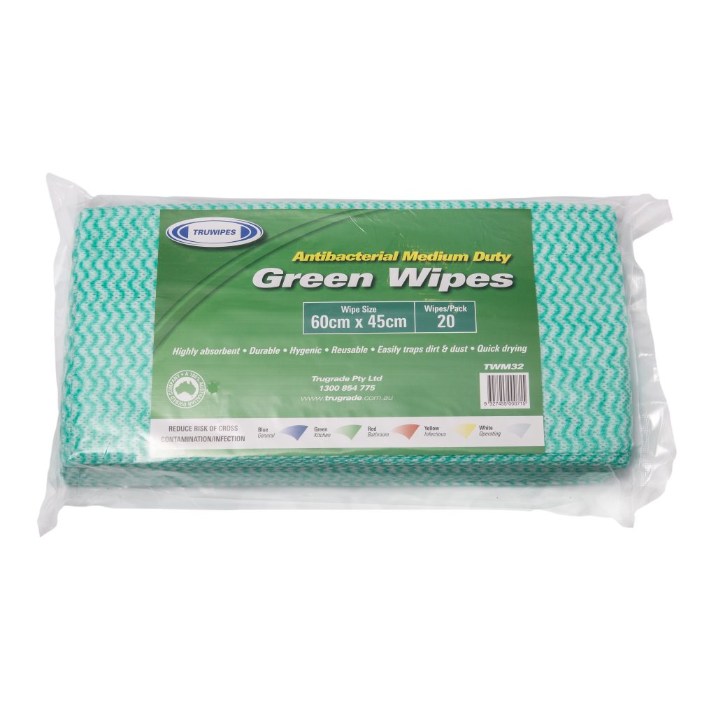Anti Bacterial Green Wipes 60cm x 45cm – Trugrade