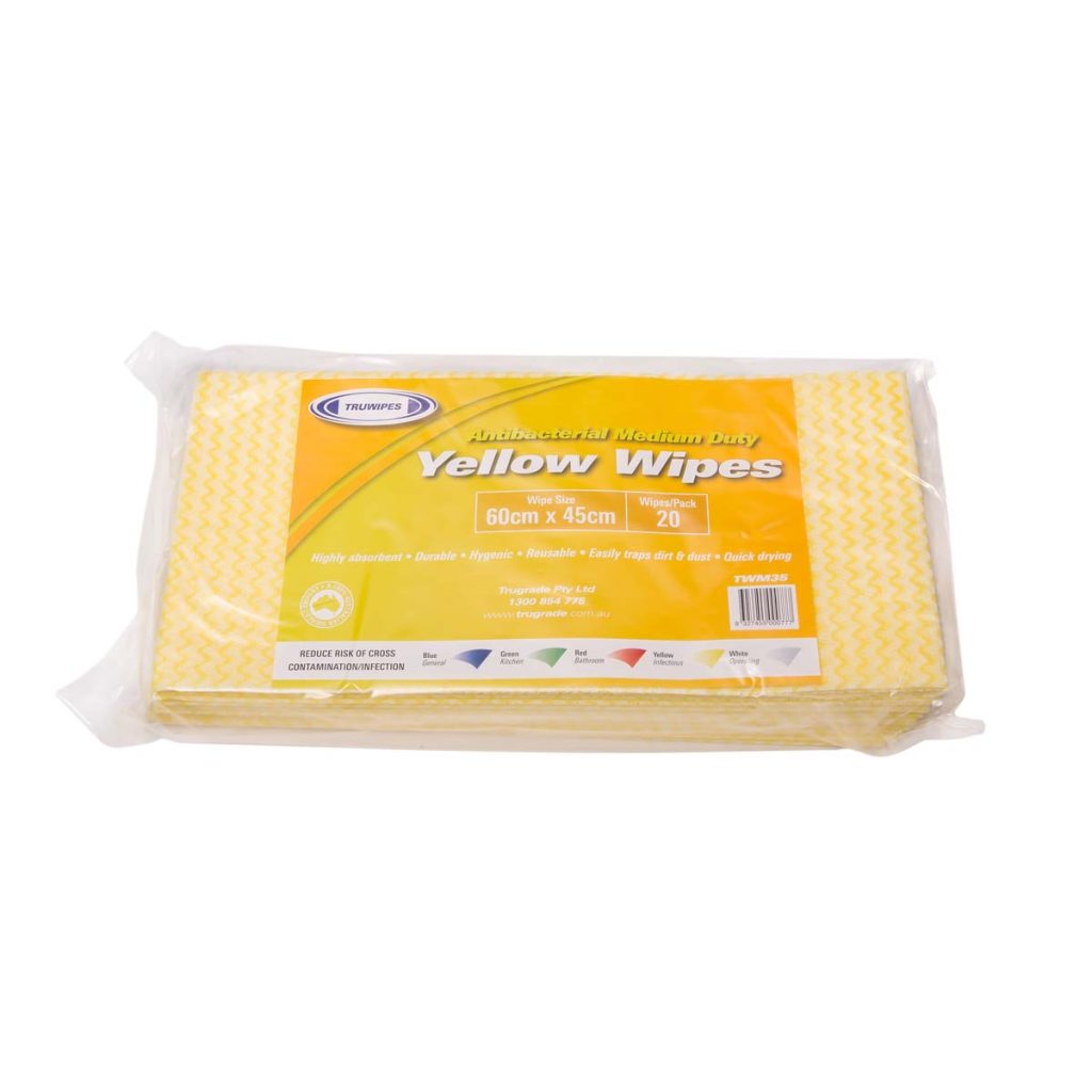 Anti Bacterial Yellow Wipes 60cm x 45cm – Trugrade